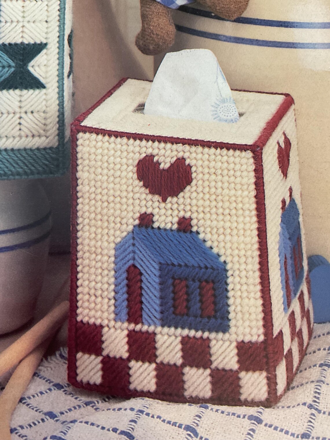 Country Tissue Boxes, Leaflet 411, Plastic Canvas Book - Etsy