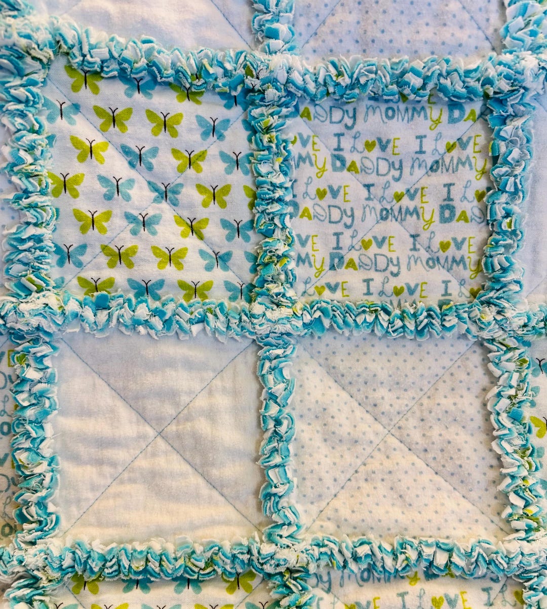 I Love Mommy & Daddy Rag Quilt - Etsy