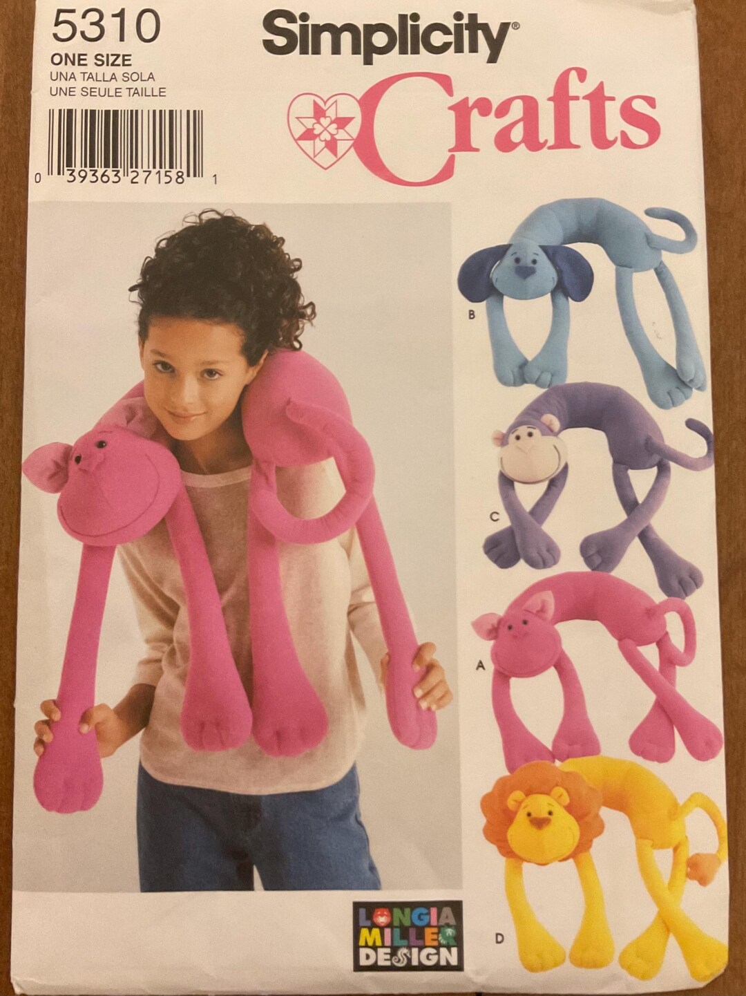 Simplicity Stuffed Animal Pillow Pattern 5310 - Etsy