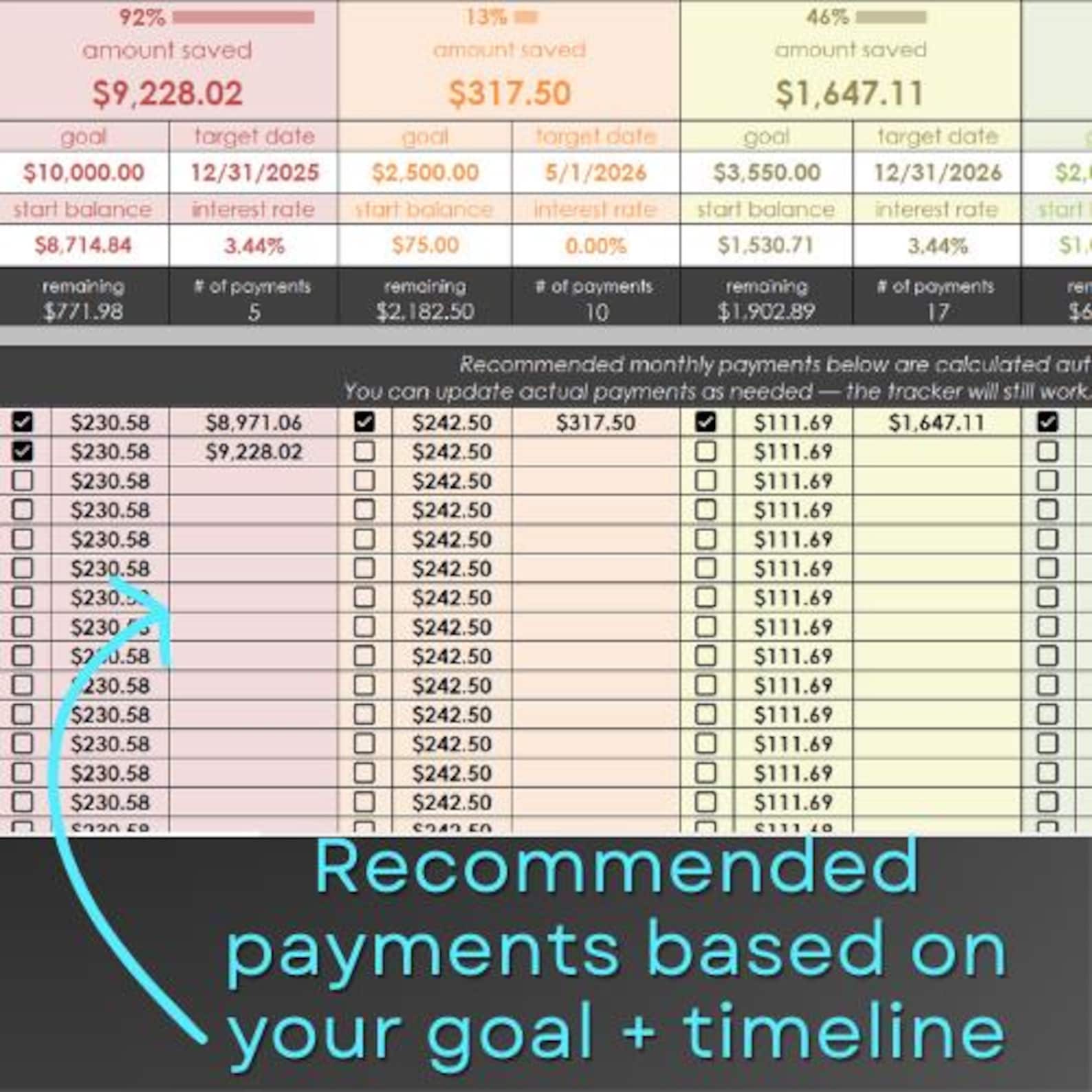 Excel Savings Tracker With Dashboard – Track Goals, Interest, Monthly ...