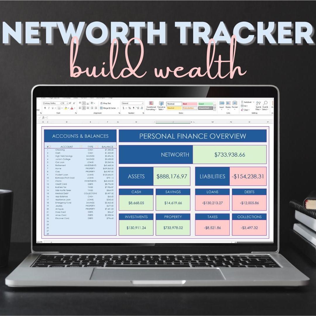 Net Worth Tracker Excel Spreadsheet - Etsy