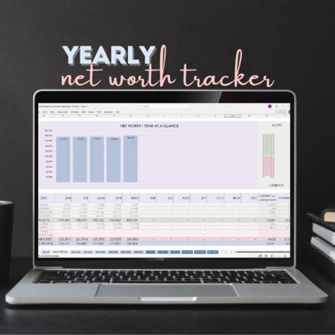 Net Worth Tracker Excel Spreadsheet: Personal Finance, Year Dashboard ...