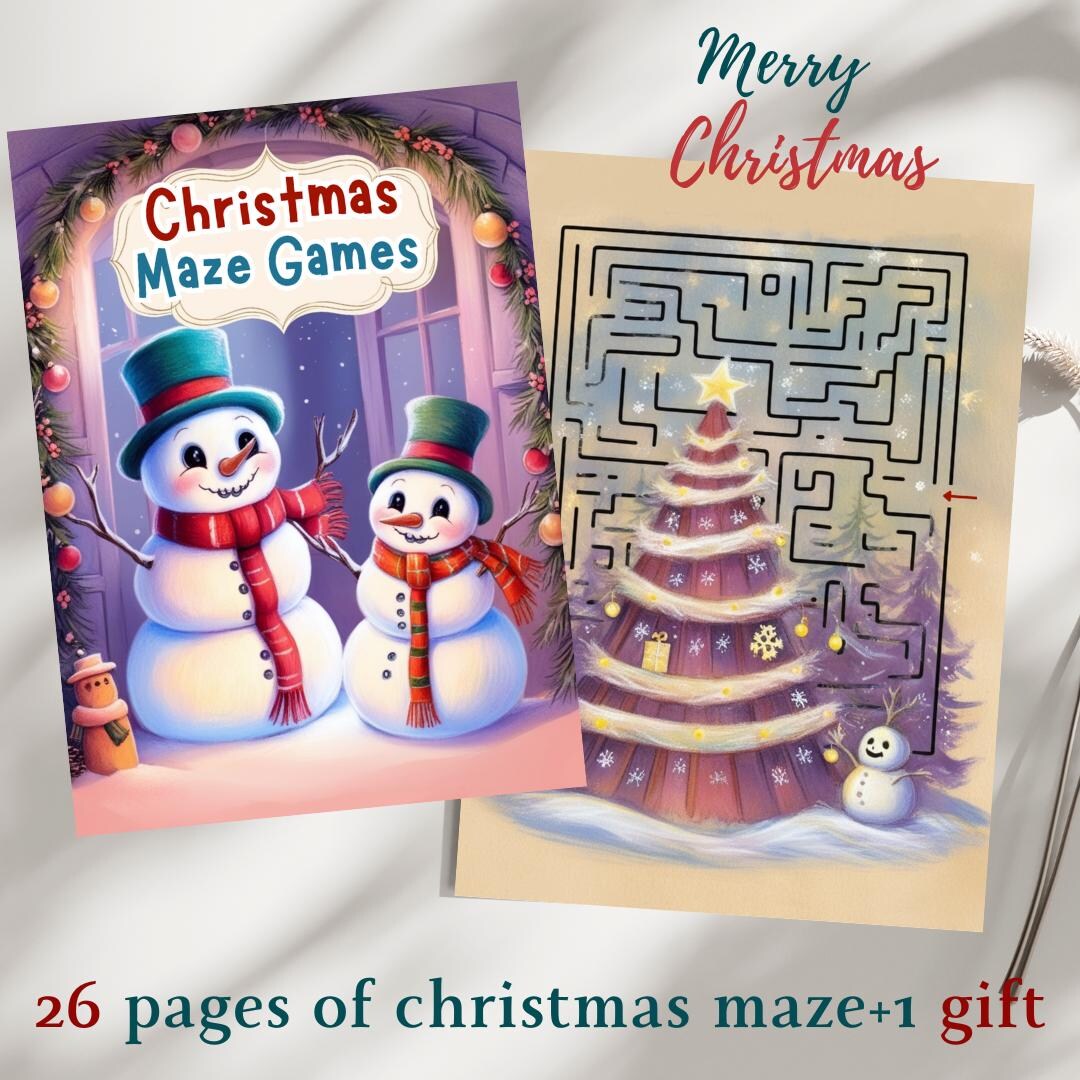 Christmas Games for Kids, Christmas Maze, Games, Santa Games,printable ...