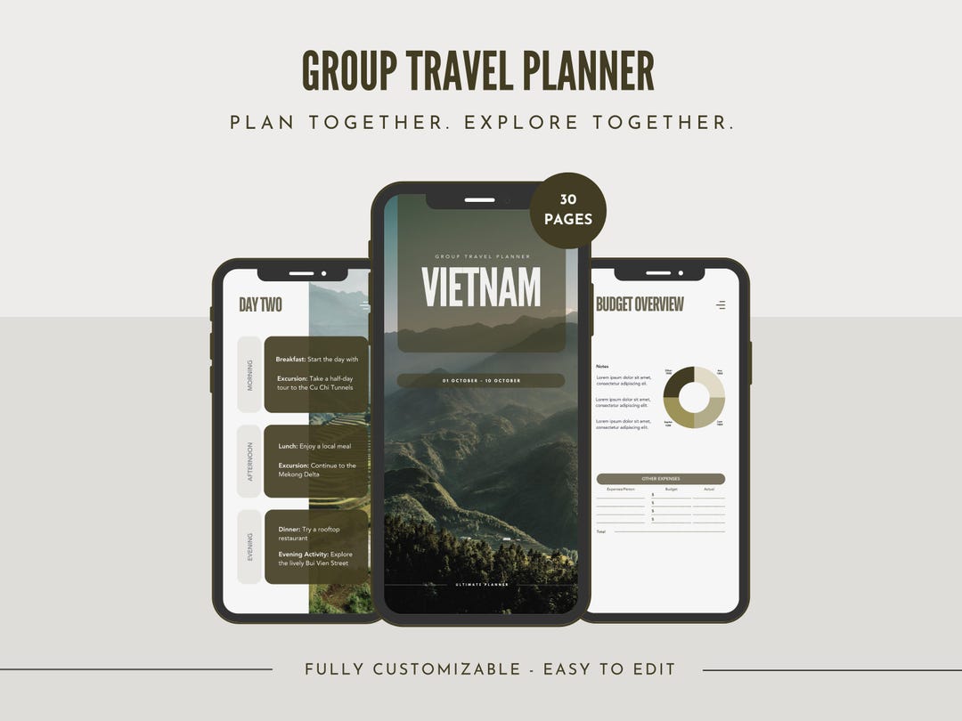 Editable Group Travel Itinerary Template Trip Itinerary Edit in Canva ...