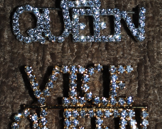 QUEEN & VICE QUEEN Pin Brooch for Red Hat Society and Pink Hatters - Etsy