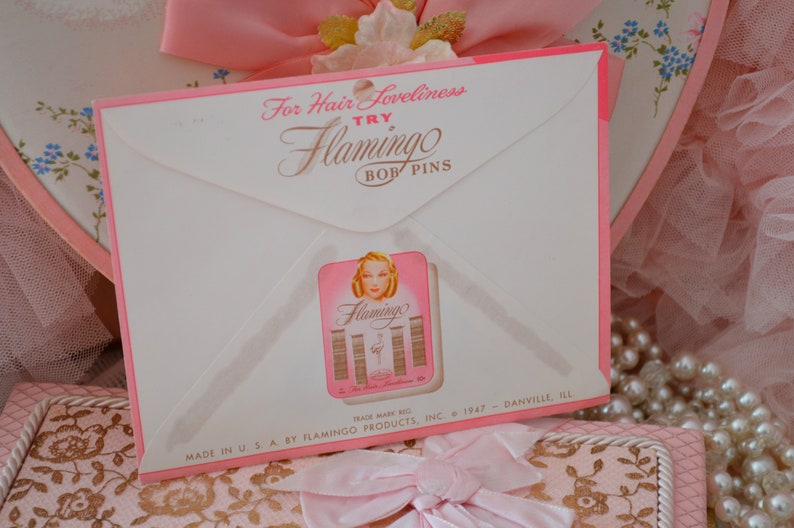 NEW OLD STOCK 1947 Hair Net in Pink Package & Large Ornate Glass Powder ...