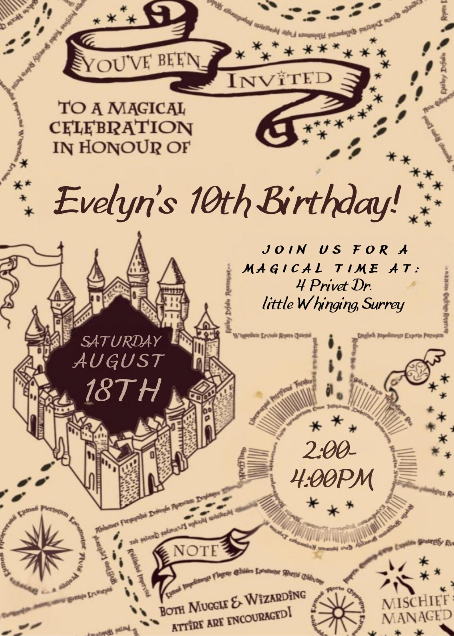 Harry Potter Themed Birthday Invitation - Etsy