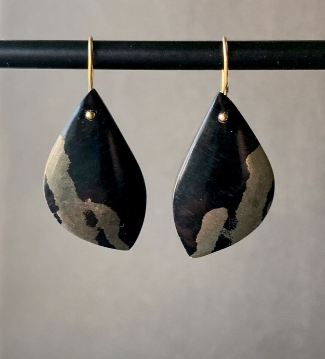 Apache Gold Earrings Boho Glam Chalcopyrite Natural Gemstone Earrings ...