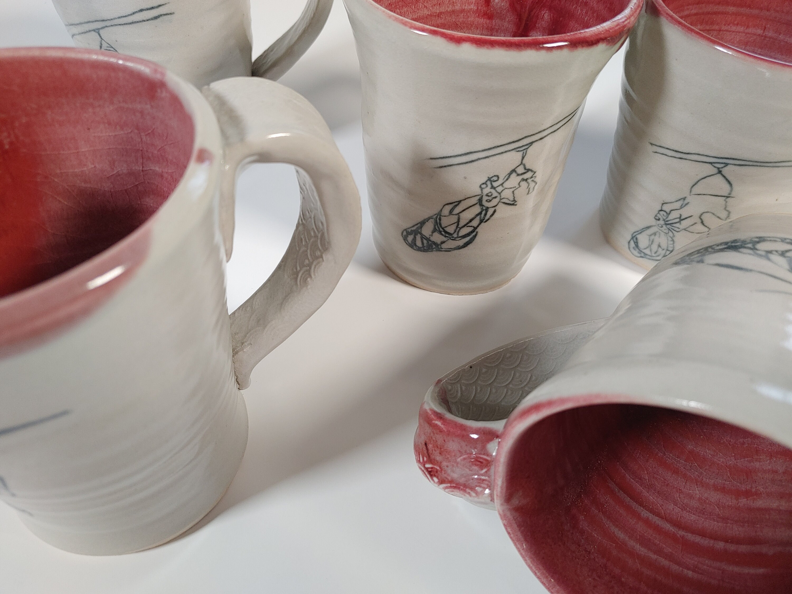 Butterfly Full Metamorphosis 8 Mug Set Wheel Thrown Pottery - Etsy