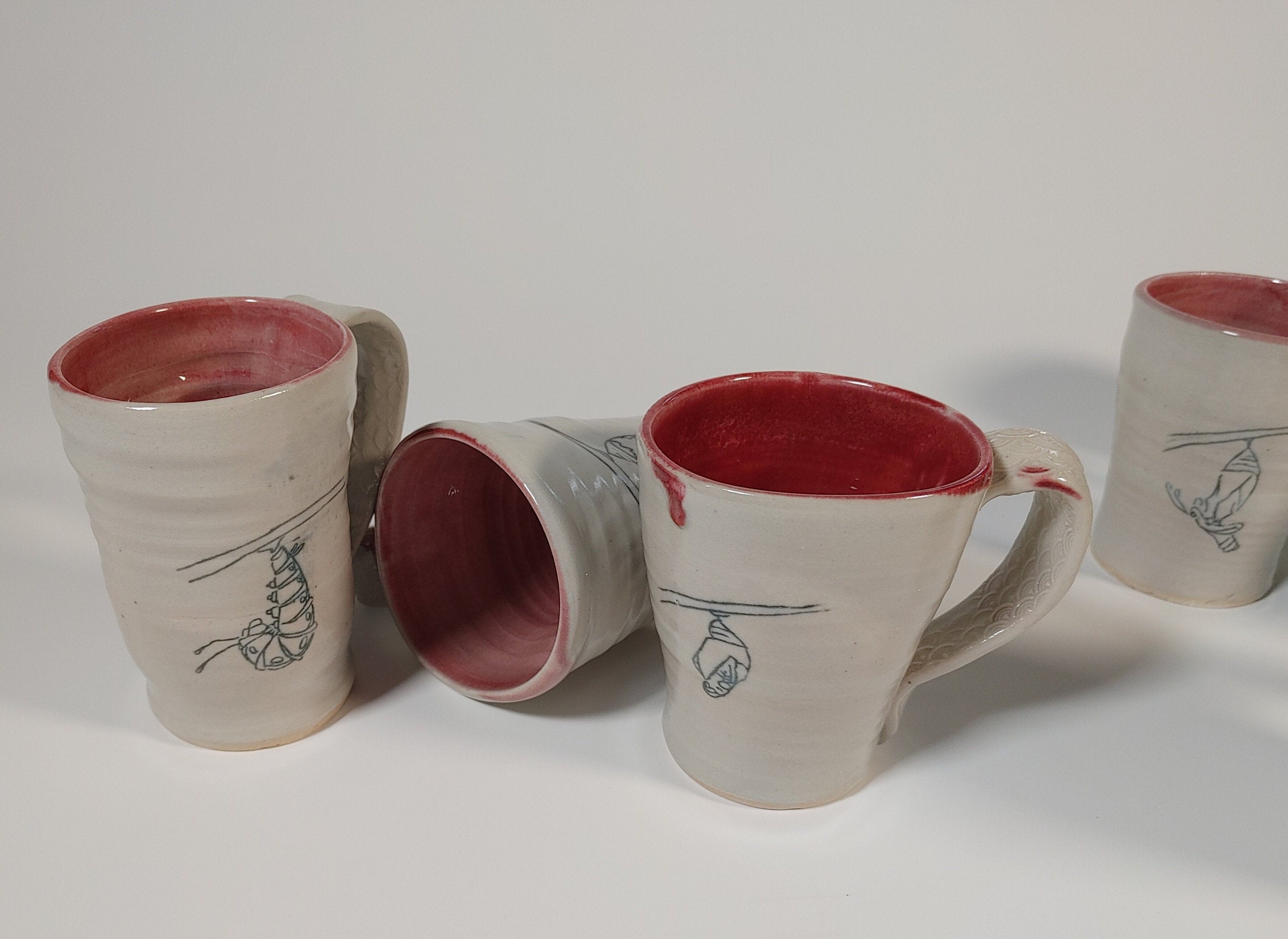 Butterfly Full Metamorphosis 8 Mug Set Wheel Thrown Pottery - Etsy