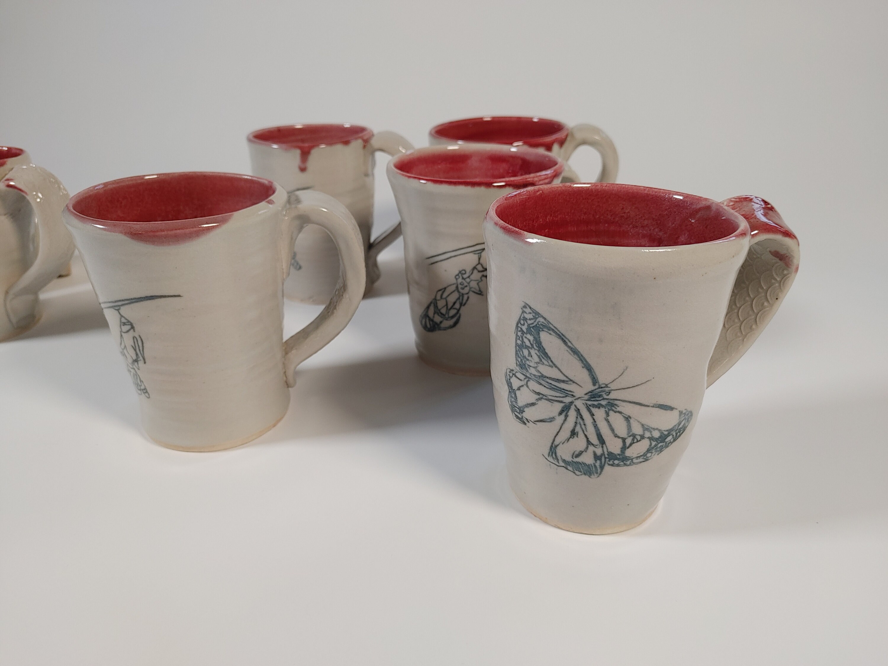 Butterfly Full Metamorphosis 8 Mug Set Wheel Thrown Pottery - Etsy