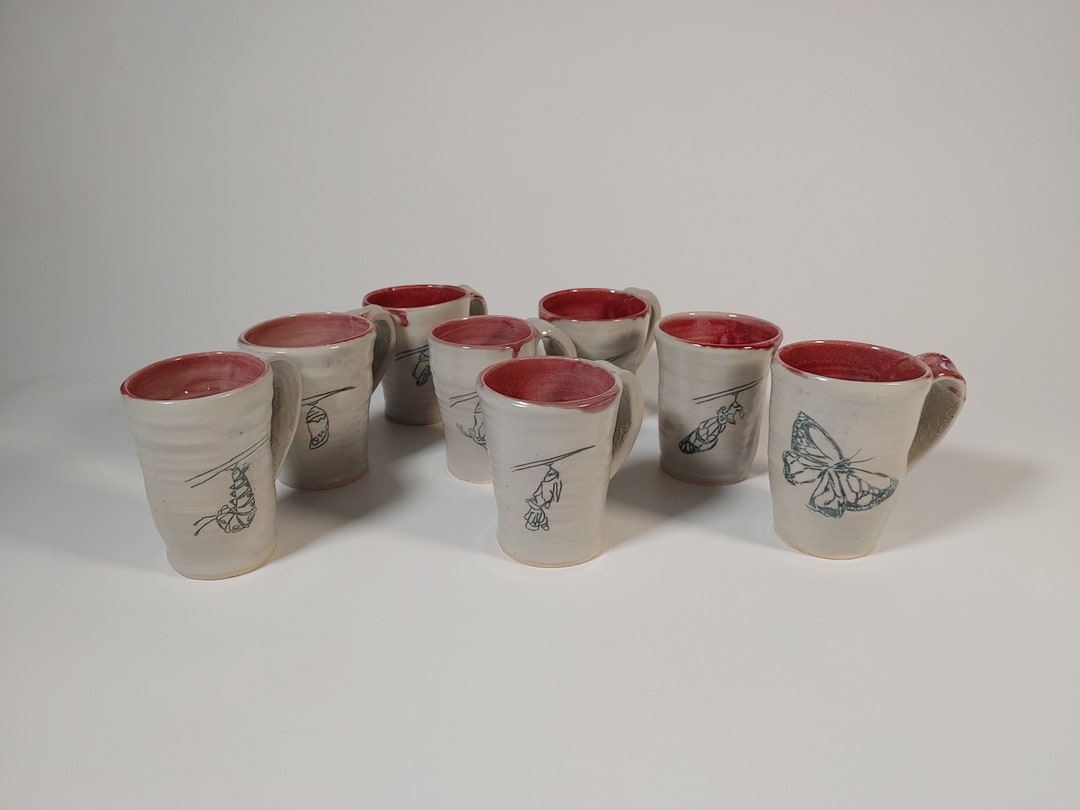 Butterfly Full Metamorphosis 8 Mug Set Wheel Thrown Pottery - Etsy