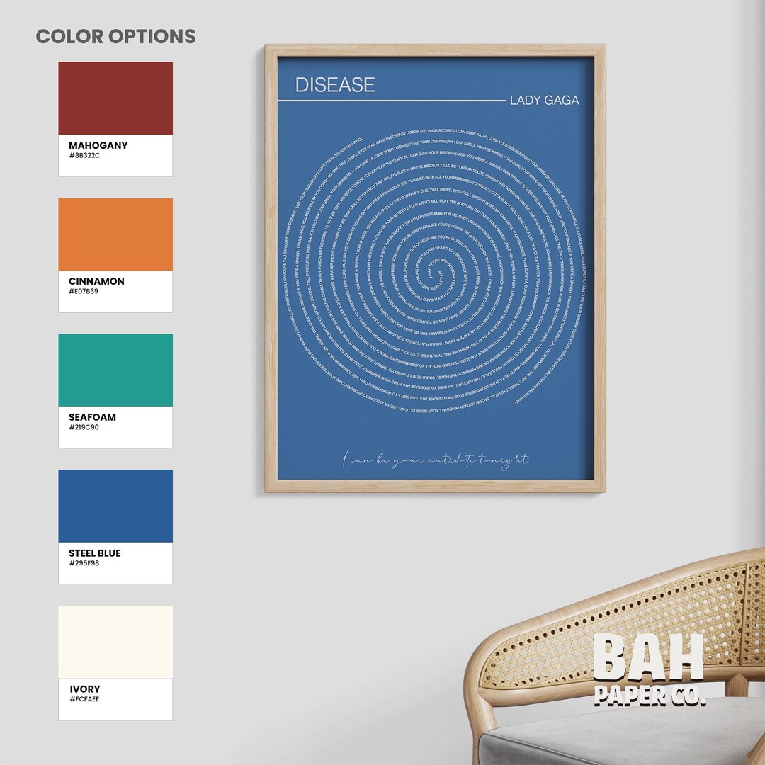 Custom Song Lyrics Poster, Printable Lyric Poster, Favorite Song Wall ...