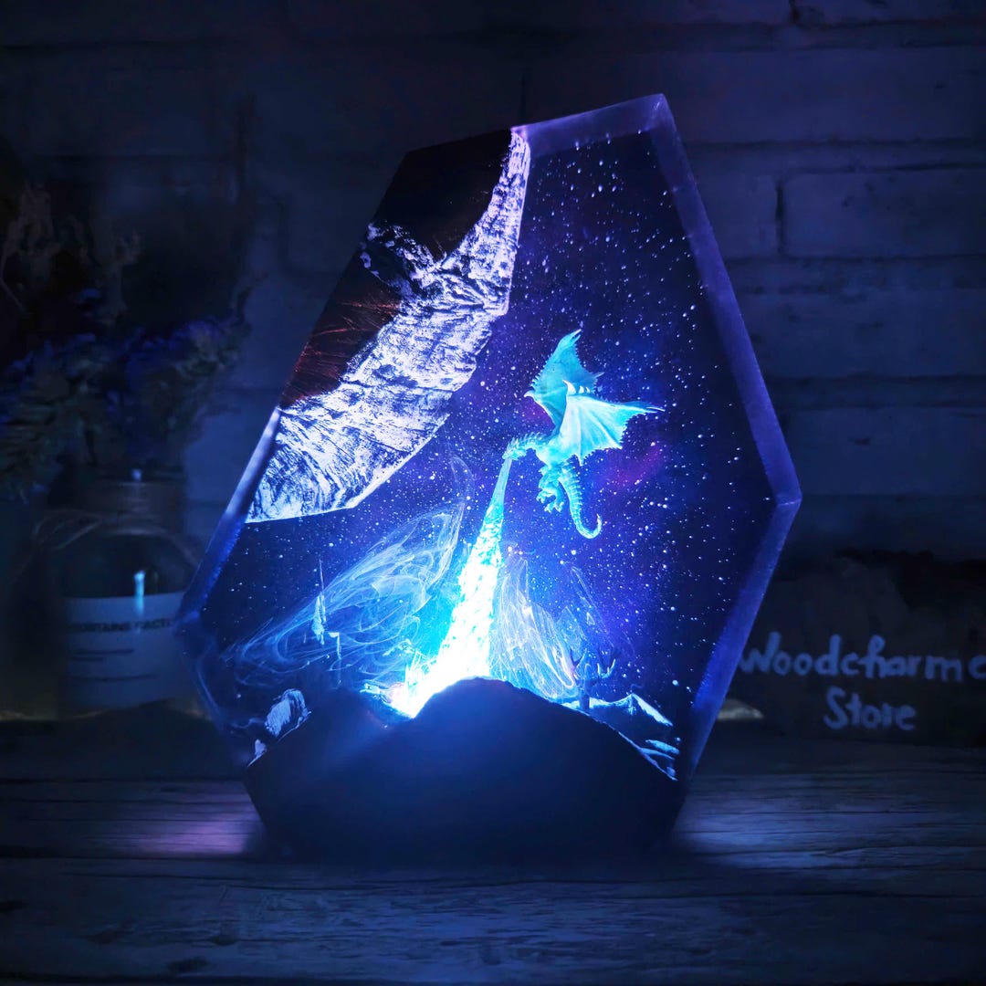 Ice Dragon, Dragon Lamp, Dragon Model Decor Home, Dragon Night Light ...