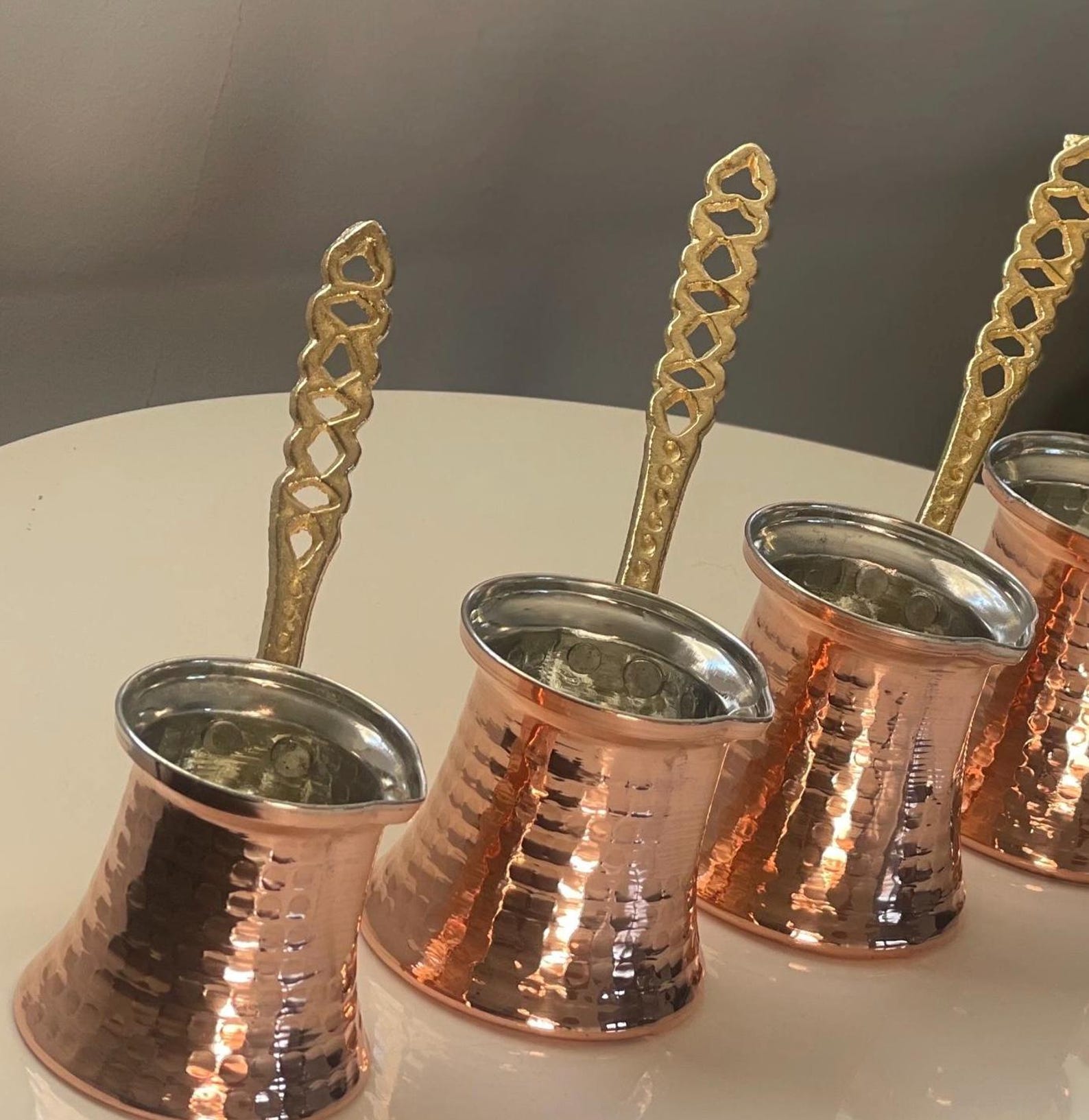 Solid Copper Copper Turkish Greek Arabic Coffee Pot, Stovetop Copper ...