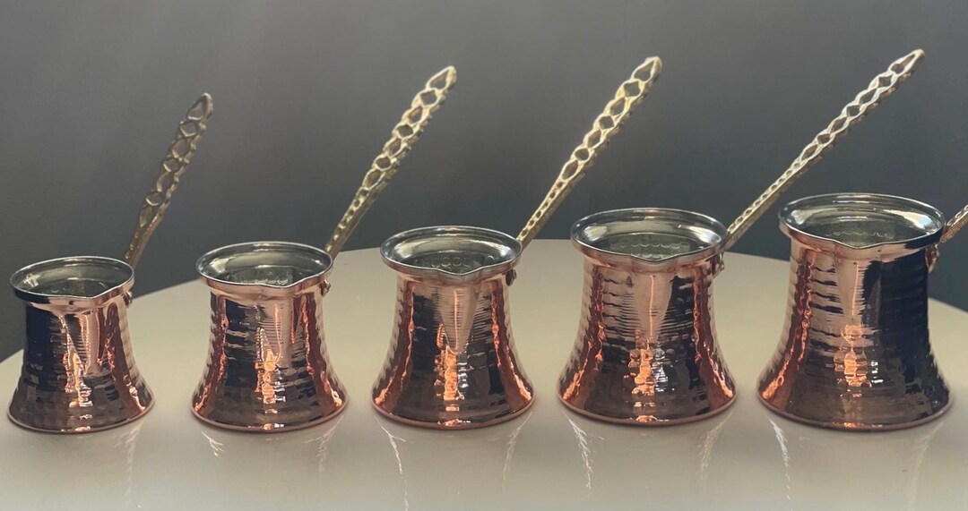 Solid Copper Copper Turkish Greek Arabic Coffee Pot, Stovetop Copper ...