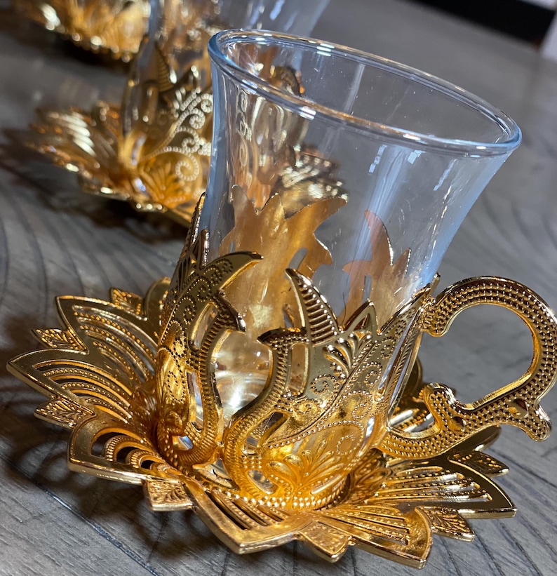 Turkish Tea Glasses Set, Turkish Tea Set, Tea Cups, Tea Glasses, Home ...