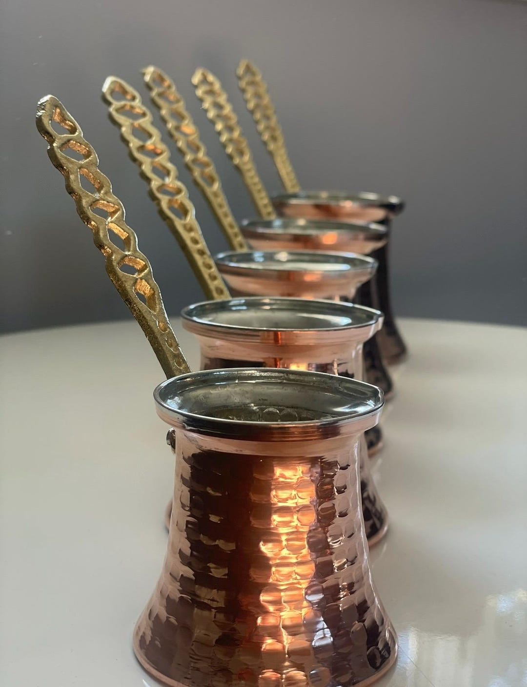 Solid Copper Copper Turkish Greek Arabic Coffee Pot, Stovetop Copper ...