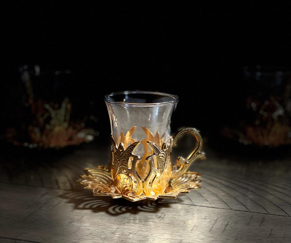 Turkish Tea Glasses Set, Turkish Tea Set, Tea Cups, Tea Glasses, Home ...