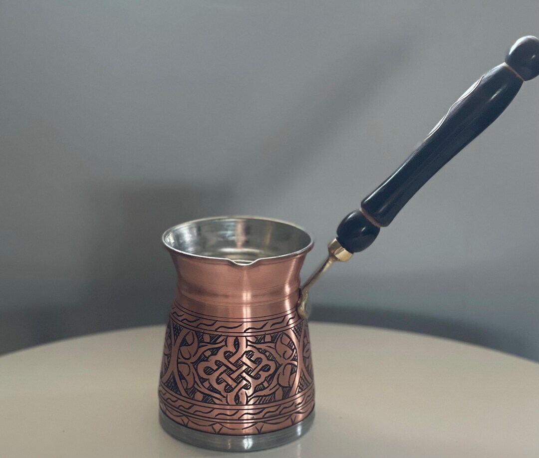 Solid Copper Turkish Greek Coffee Maker Pot for Induction Stove ...