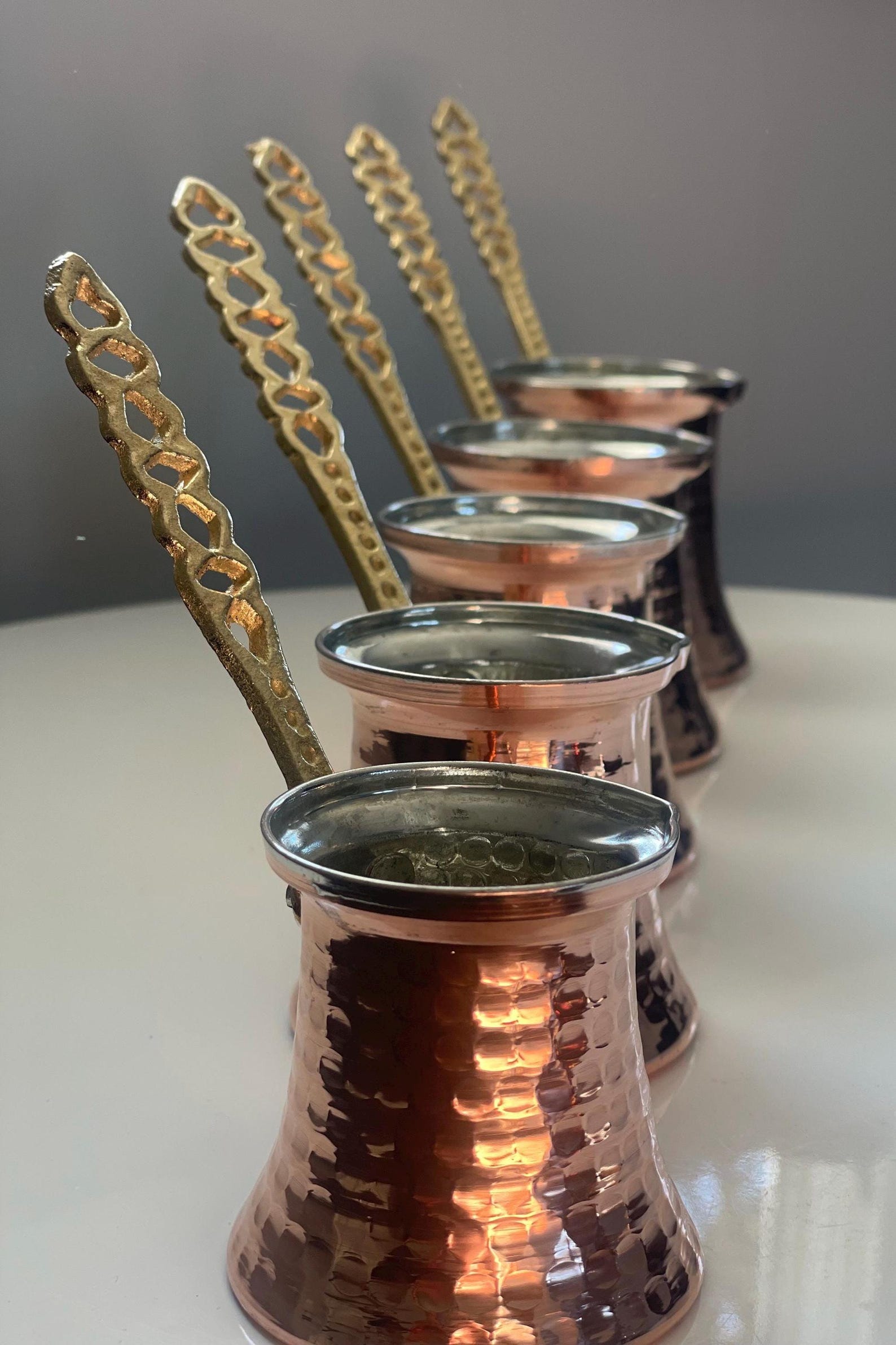 Solid Copper Copper Turkish Greek Arabic Coffee Pot, Stovetop Copper ...