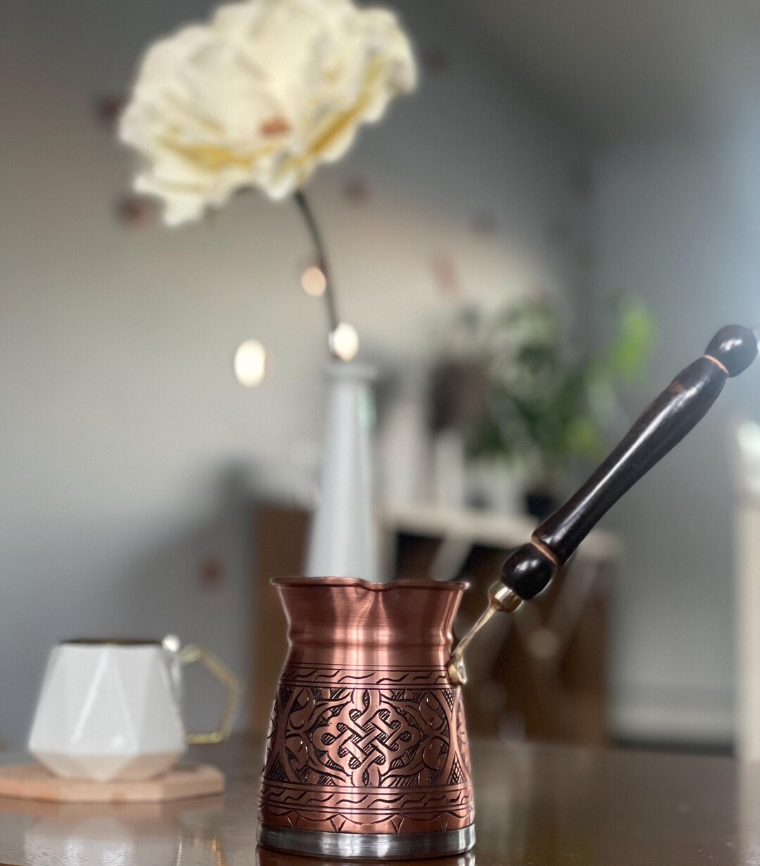 Solid Copper Turkish Greek Coffee Maker, Stovetop Coffee Maker, Cezve ...