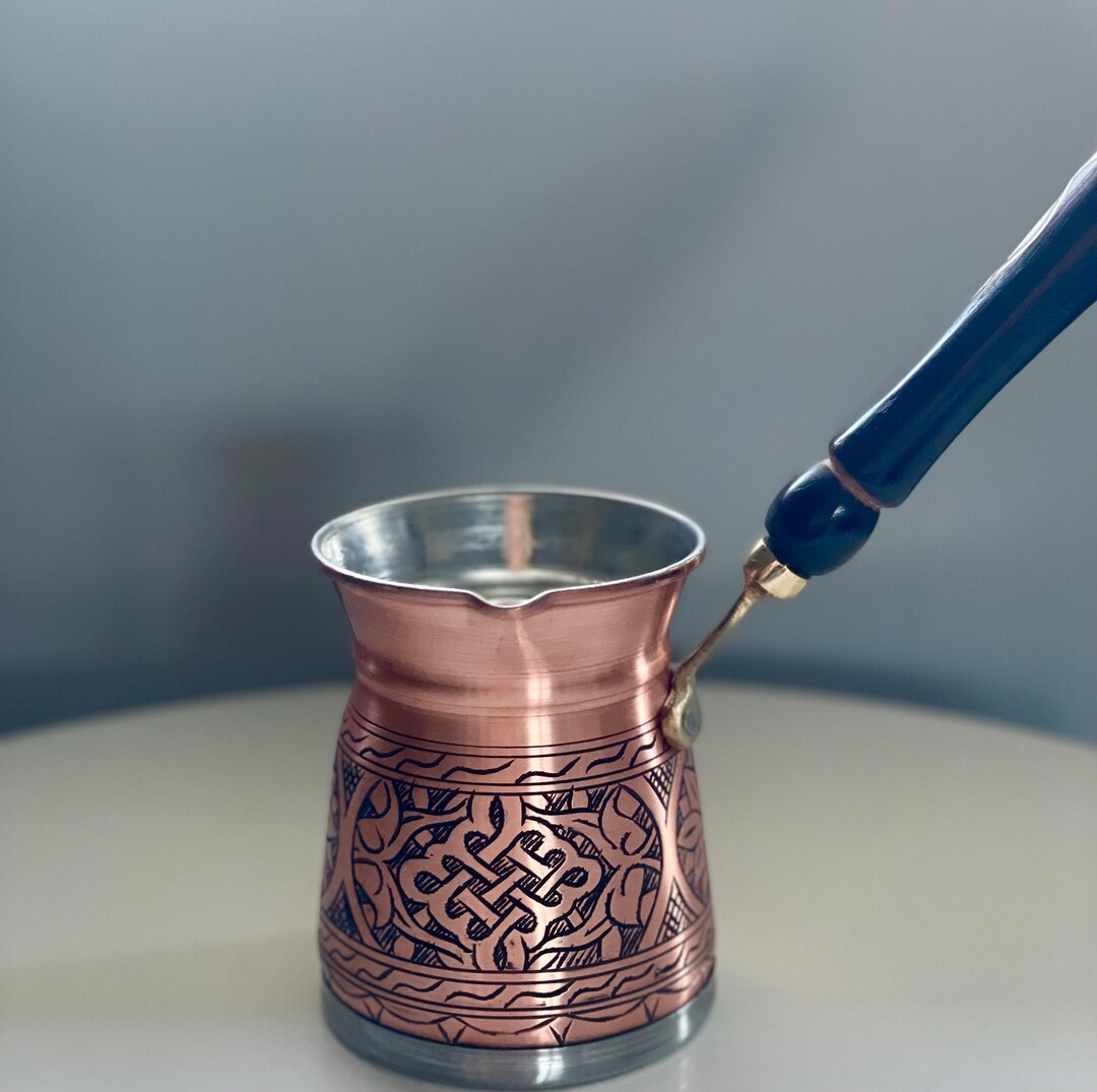 Solid Copper Turkish Greek Coffee Maker Pot for Induction Stove ...