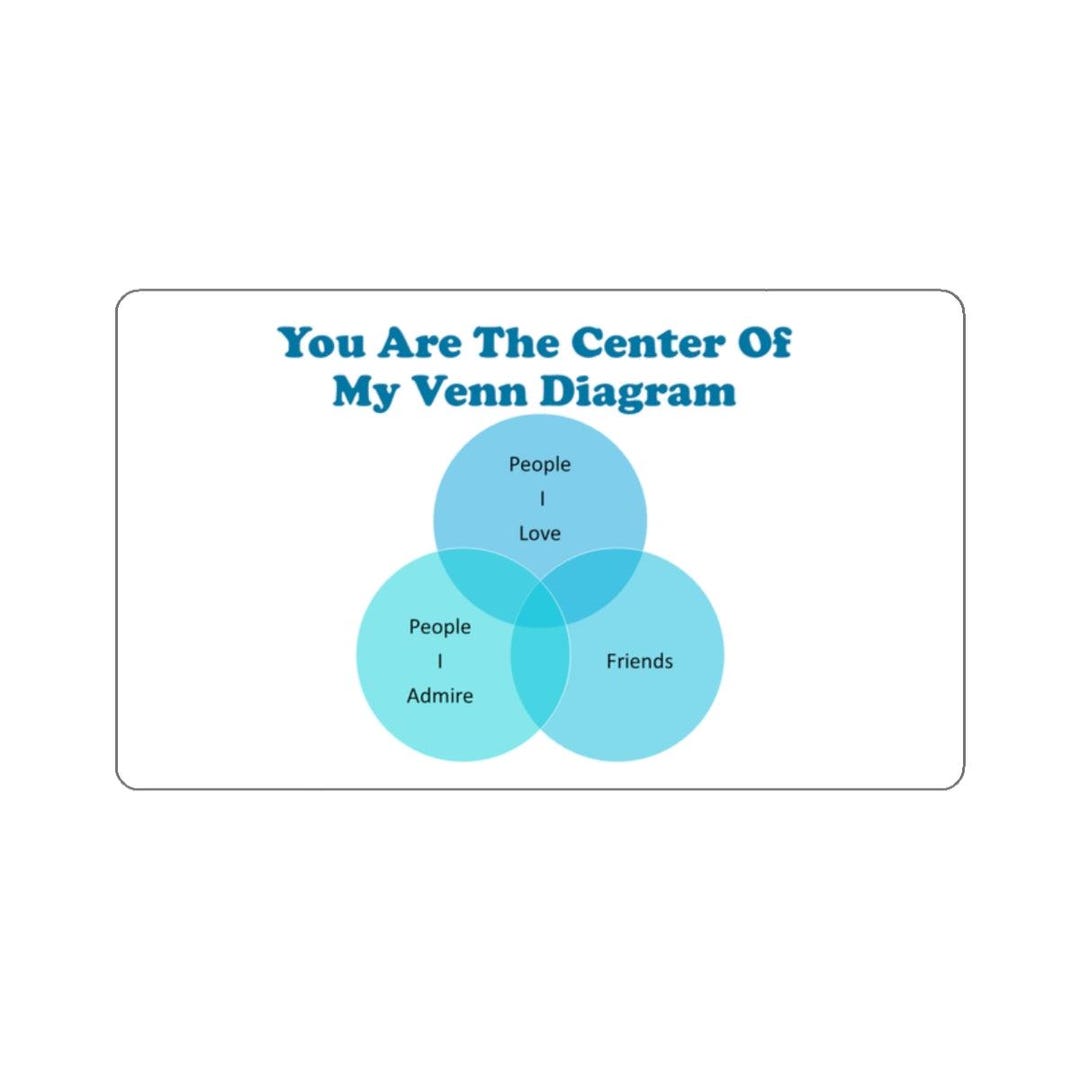 You Are the Center of My Venn Diagram Blue Die-cut Stickers - Etsy