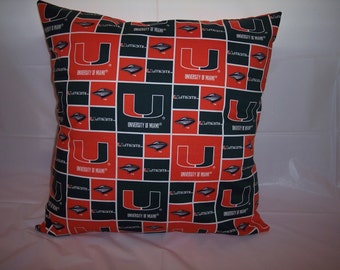 University of Miami Pillow - Etsy
