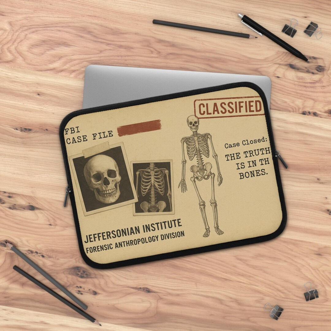 Bones Tv Series Inspirred Forensic Skeleton Case File Laptop Sleeve ...