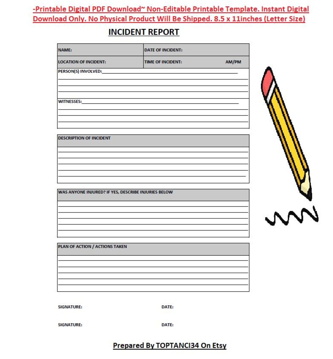 Incident Report Health and Safety. Business Report. Incident Log Sheet ...