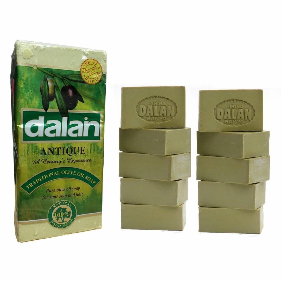 10 Bars of Natural 100% Pure Olive Oil Soap Dalan Turkish Bath Handmade ...
