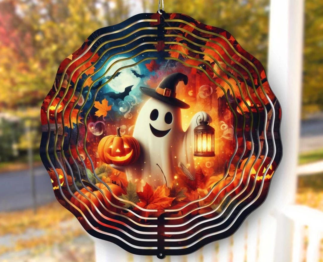Halloween Wind Spinner PNG, Cute Ghost Wind Spinner Sublimation Design ...