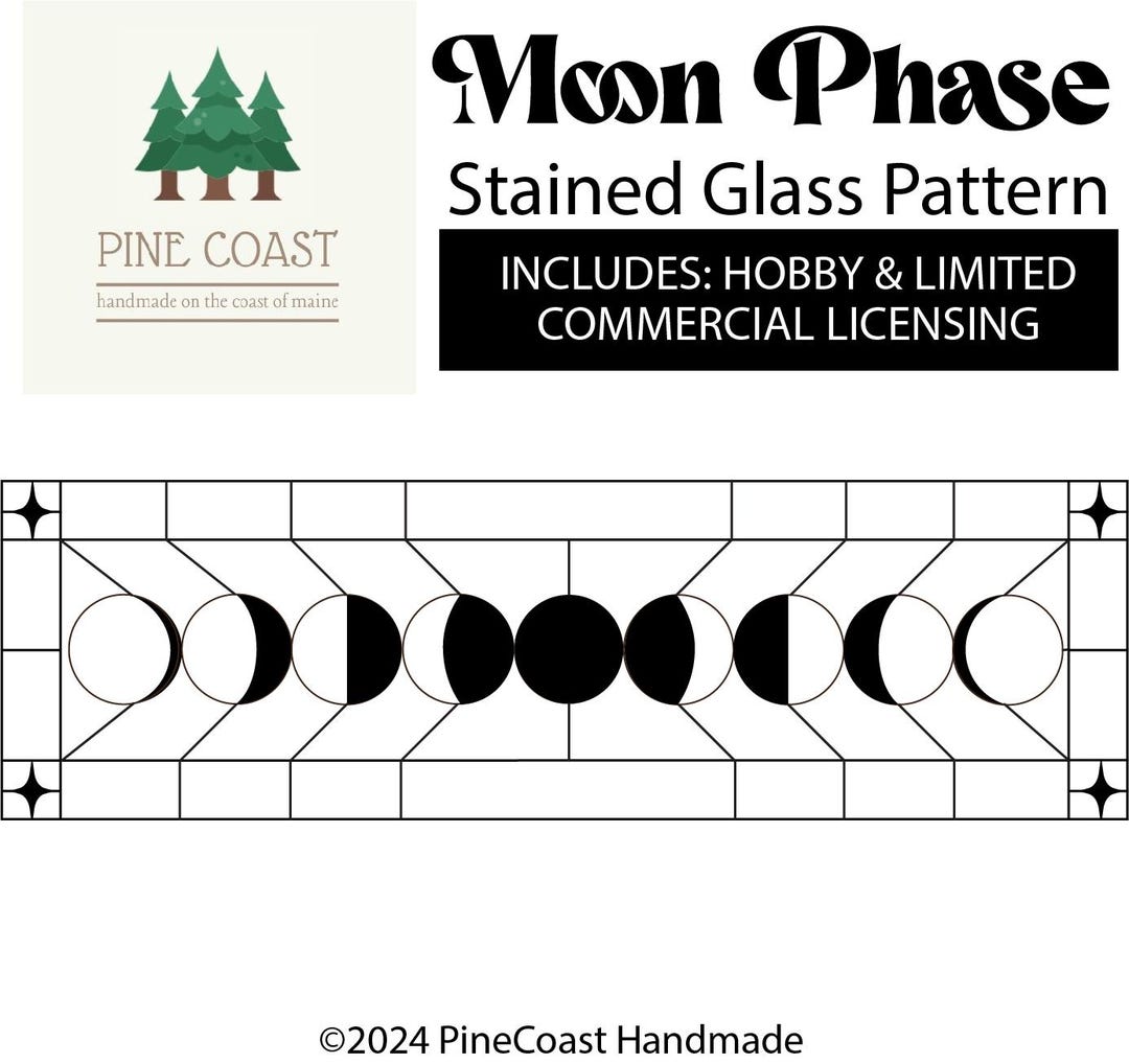 Phases of the Moon Stained Glass Pattern – Digital Download - Etsy
