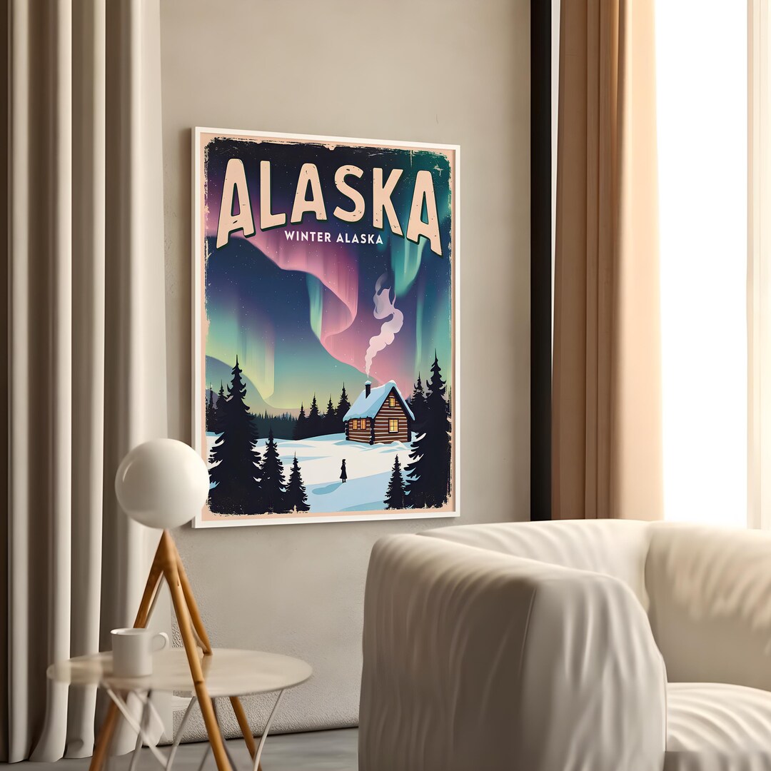 Alaska Travel Poster Digital Printable Wall Art Travel Art National ...
