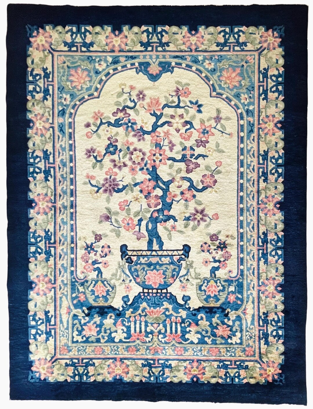 1930 Antique Chinese Art Deco Hand Knotted Wool Rug 5’ 1” X 6’ 8 ...