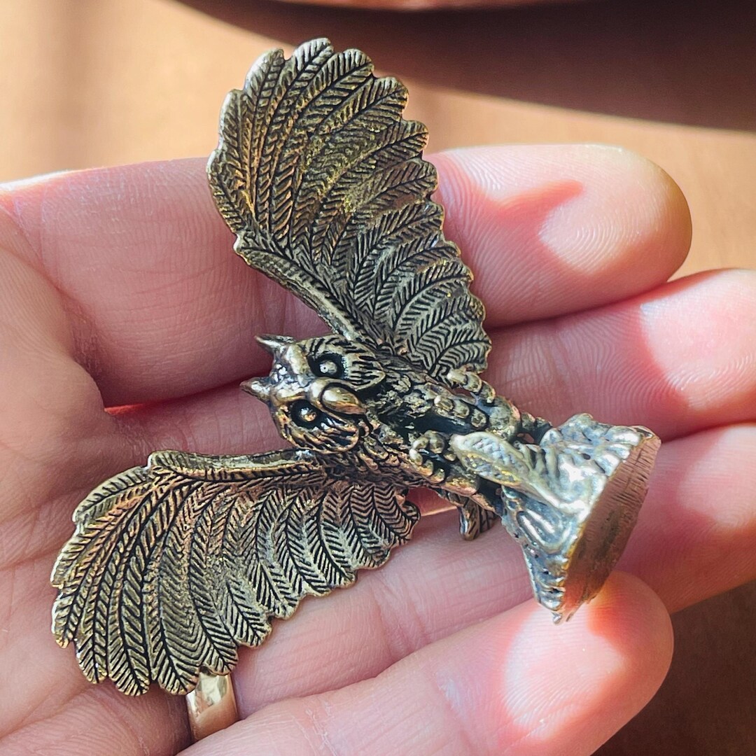 Vintage Style Mini Brass Animal Figurines Owl and Snake - Etsy