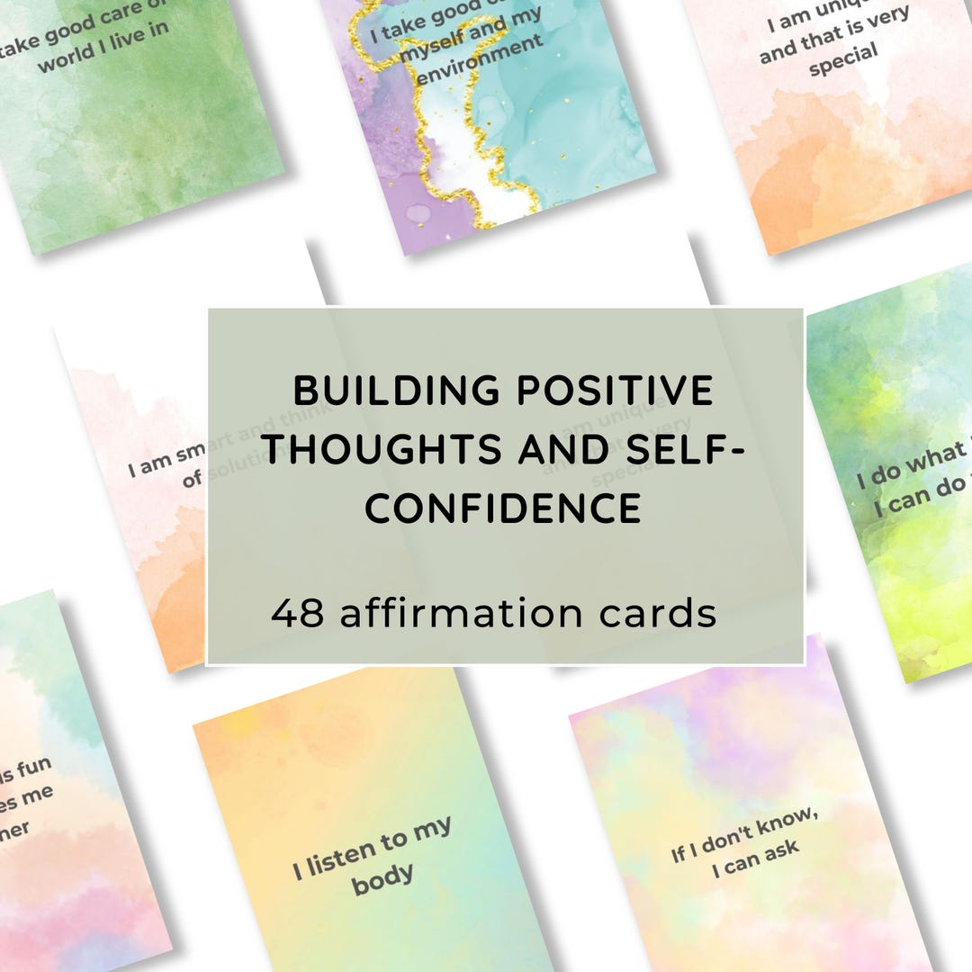 48 Positive Affirmation Cards for Kids growth Mindset self-esteem Boost ...