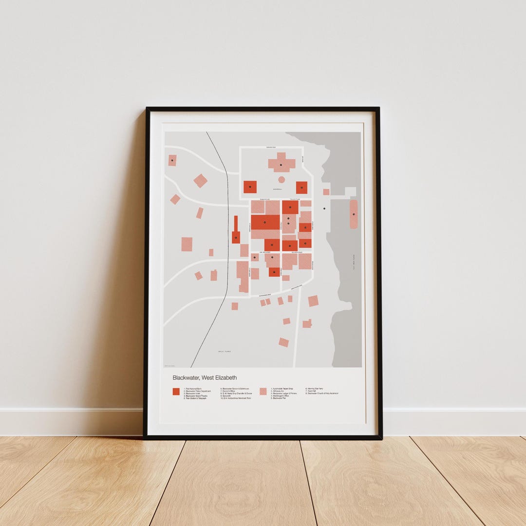 Red Dead Redemption Blackwater City Map - Etsy