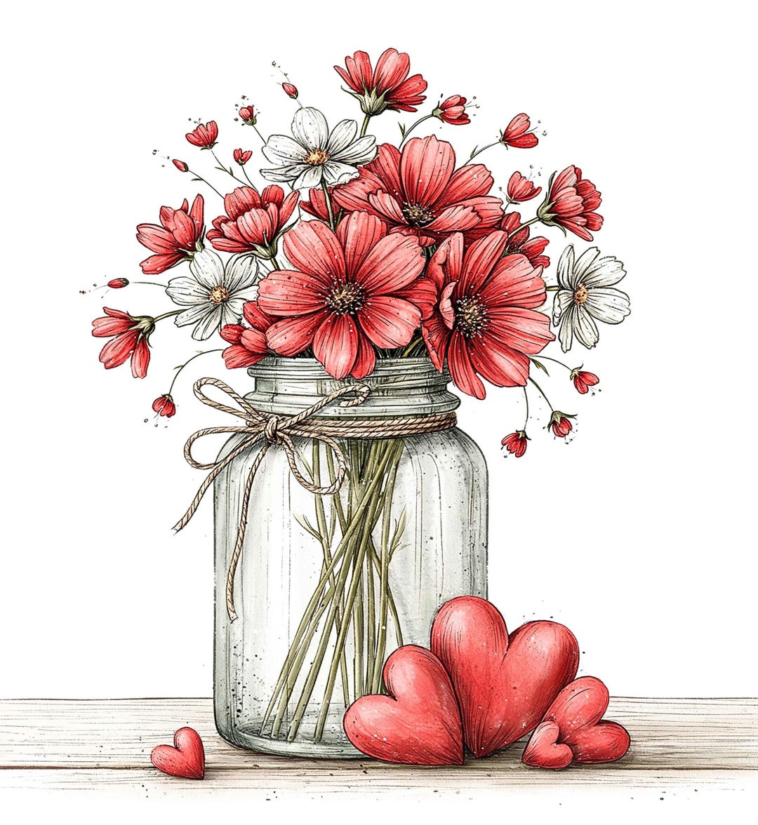 10 Pages Whimsical Hand Drawn Flower Clipart Bundle|digital Download ...