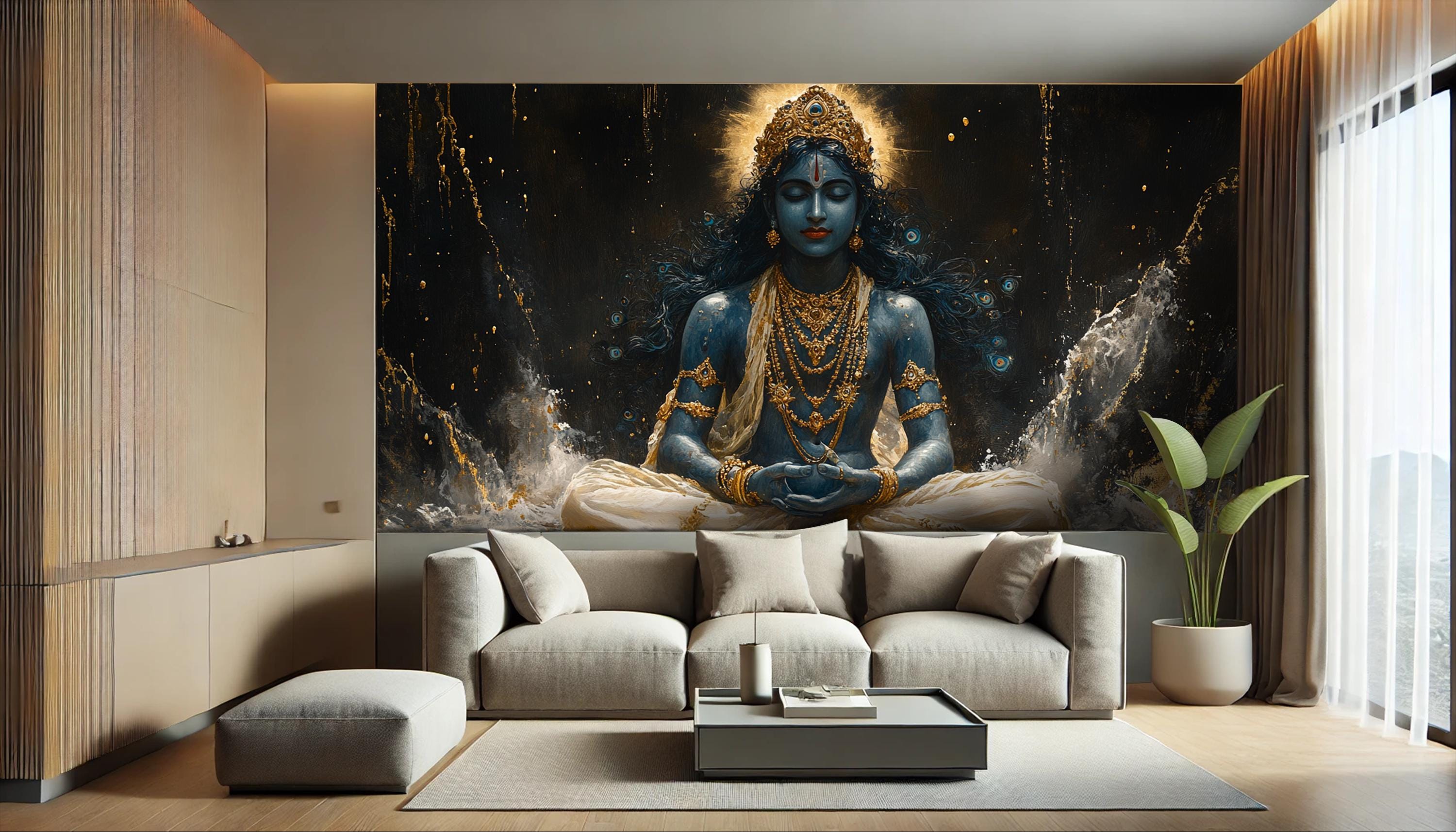 Buddha Wall Mural | Spiritual Wallpaper | Artistic Wall Mural ...