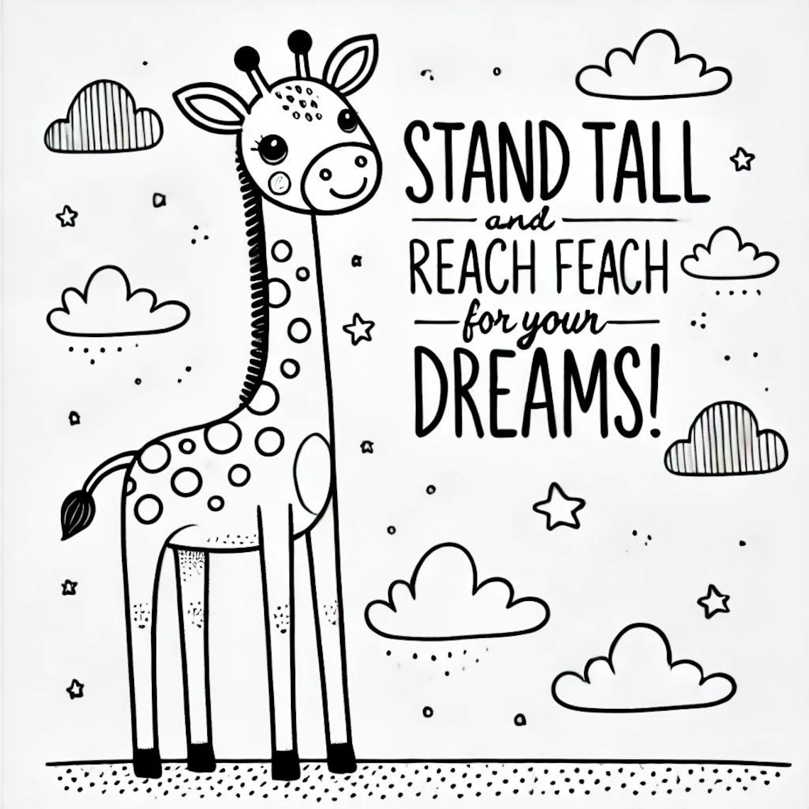 Coloring Book Pages of Motivational Animals for Children Digital Files ...