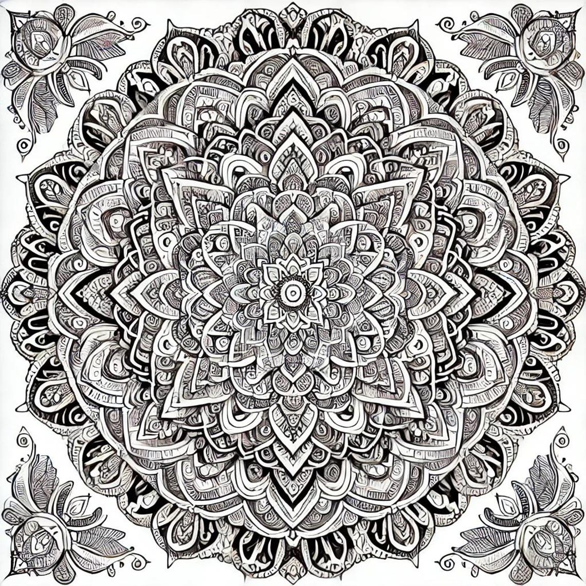 Adult Stress Relief Mandala Coloring Pages Digital Files 5 Image Bundle ...