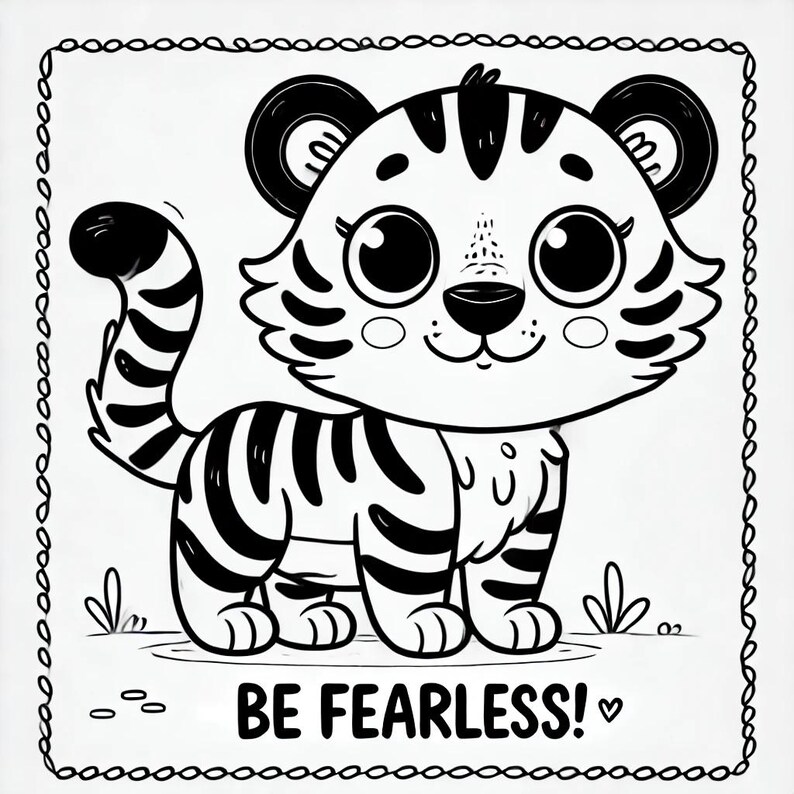 Coloring Book Pages of Motivational Animals for Children Digital Files ...