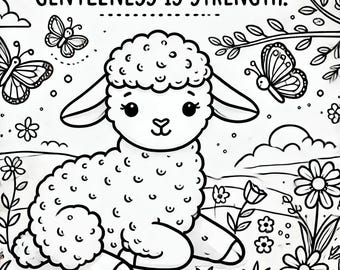 Coloring Book Pages of Motivational Animals for Children Digital Files ...
