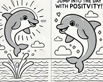 Coloring Book Pages of Motivational Animals for Children Digital Files ...