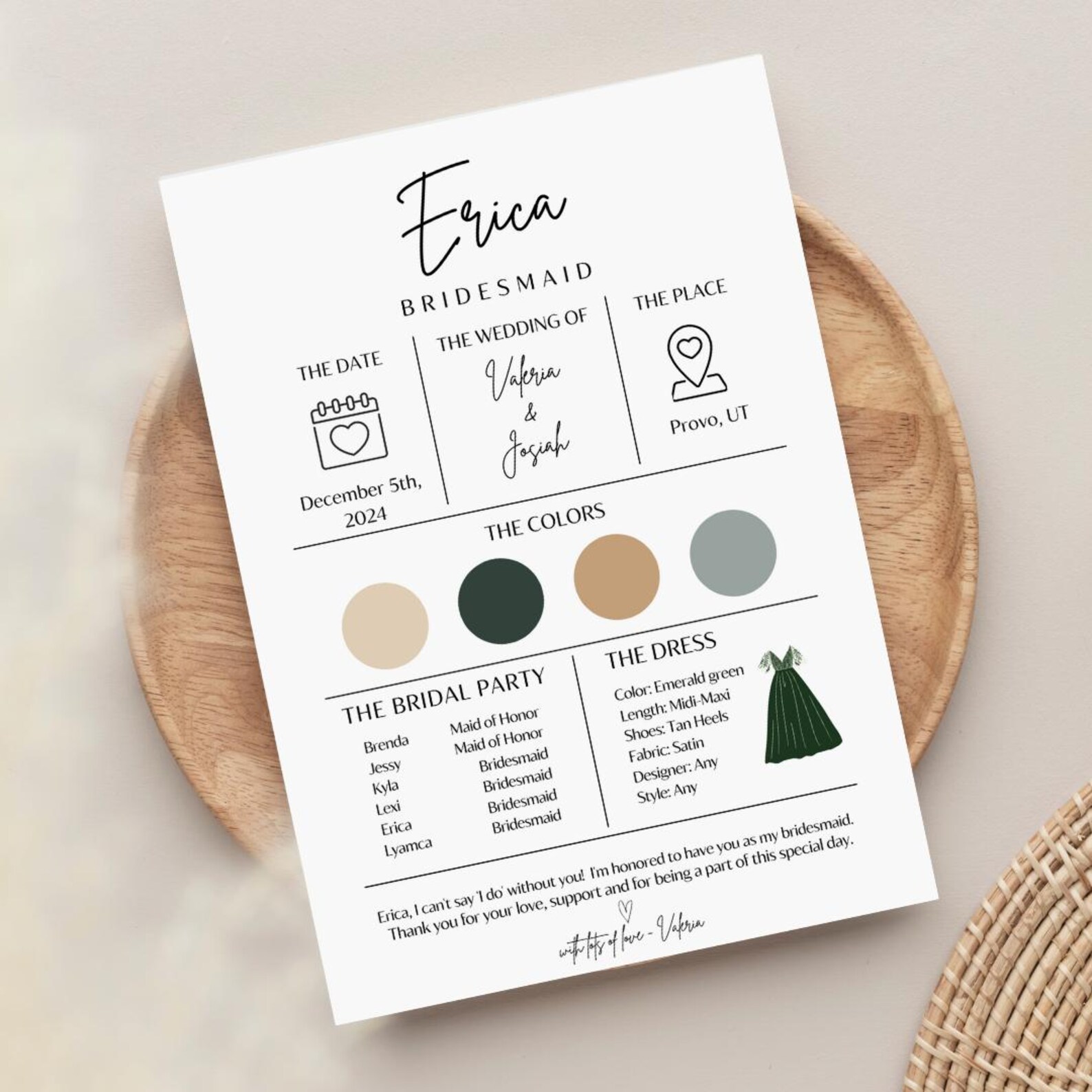 Bridesmaid Proposal Cards,guest Color Palette,groomsmen Best Man ...