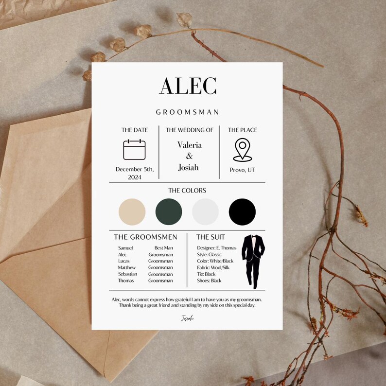 Bridesmaid Proposal Cards,guest Color Palette,groomsmen Best Man ...
