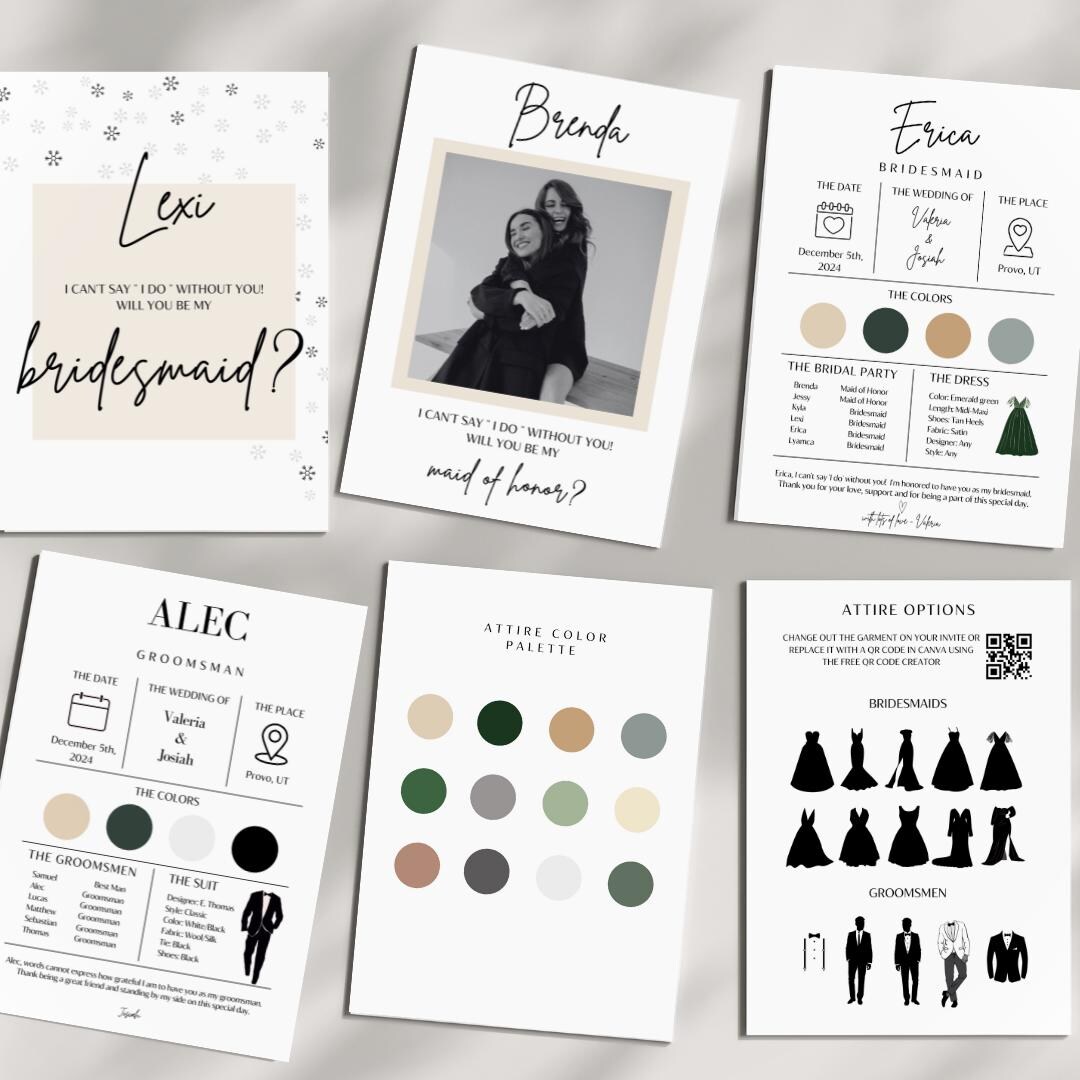 Bridesmaid Proposal Cards,guest Color Palette,groomsmen Best Man ...