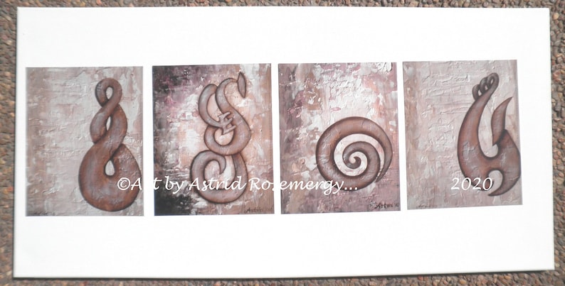 Hei Matau Koru Pikorua Taniwha - 6"x8" Prints of My Original Paintings ...